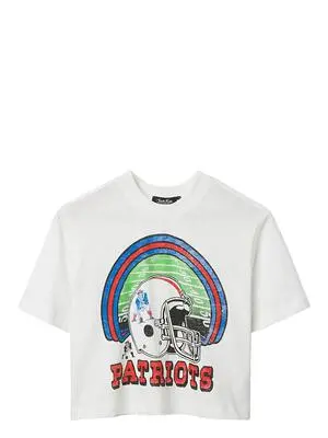 Junk Food Clothing Nfl New England Patriots Game Time Crop Tee - Vintage White