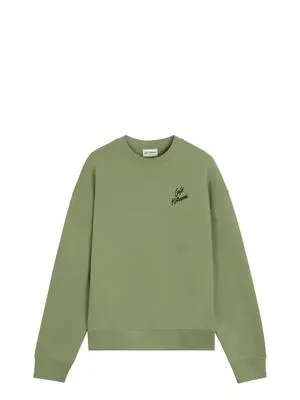CAFÉ KITSUNÉ Embroidered-logo Sweatshirt - Green