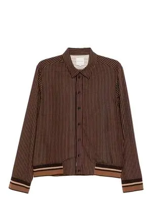 Paul Smith Striped Shirt Jacket - Brown