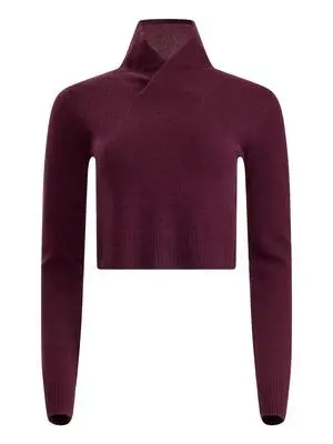 Altuzarra Oates Cropped Cashmere Sweater Burgundy