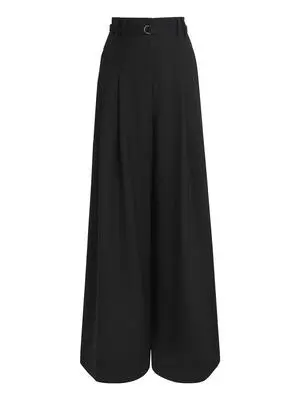 ME+EM Pleated Wide-leg Trousers - Black