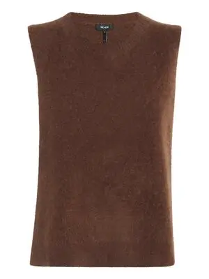 ME+EM Brushed Cashmere Sweater Vest - Brown