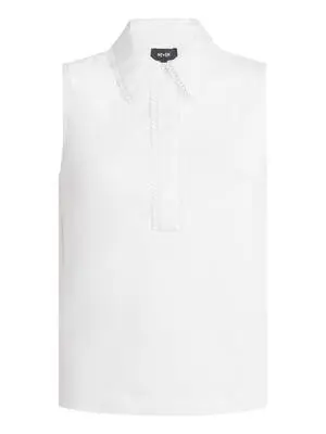 ME+EM Cotton Collared Tank Top - White
