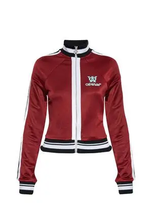 Off-White Logo Zip-up Sweatshirt - Burgundy