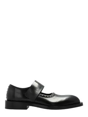 JIL SANDER Leather Ballerina Shoes - Black