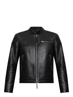 TOM FORD Leather Bomber Jacket - Black