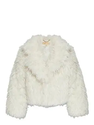 Michael Kors Faux Fur Boxy Jacket - White