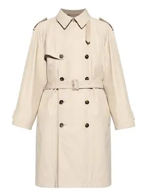 TOD’S Double-breasted Trench Coat With Belt - Cream