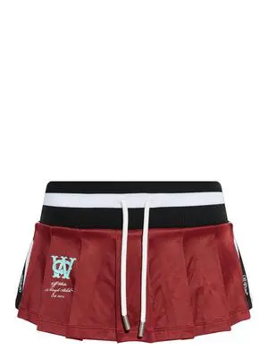 Off-White Short Skirt With Integrated Shorts - Burgundy