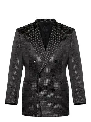 TOM FORD Silk Blazer With A Polka Dot Pattern - Black