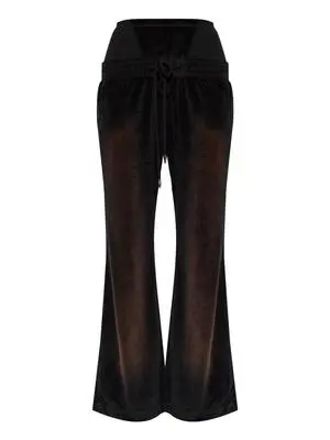 KNWLS Velour Wide-leg Trousers - Black