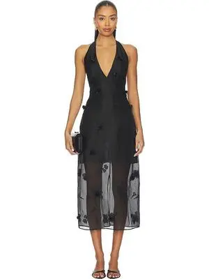 L'academie By Marianna Minah Midi Dress - Black