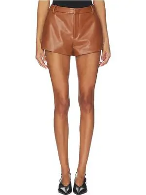LOVERS AND FRIENDS Faux Leather Shorts - Camel