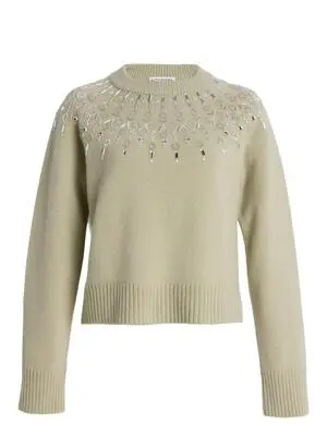 Altuzarra Harold Embellished Virgin Wool Sweater - Green