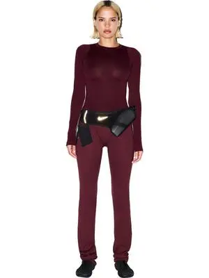 SKIMS Long Sleeve Crewneck Top - Currant