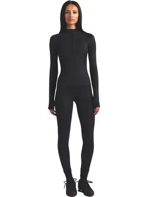 SKIMS Long Sleeve Half Zip Top - Obsidian