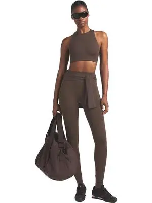 SKIMS Nike Matte High Neck Bra Dark Sepia