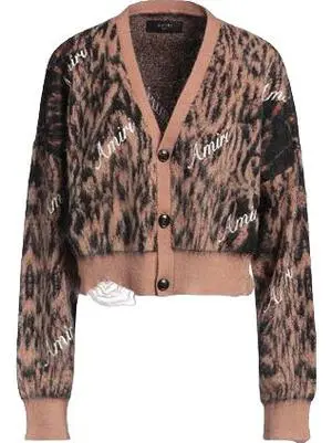 Amiri Leopard-print Cardigan - Beige