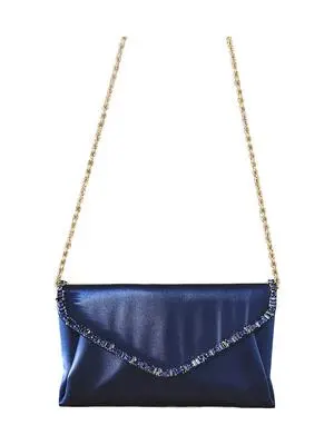 Badgley Mischka Satin Envelope Clutch - Navy