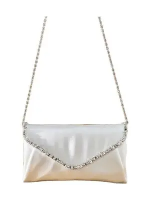 Badgley Mischka Satin Envelope Clutch - White