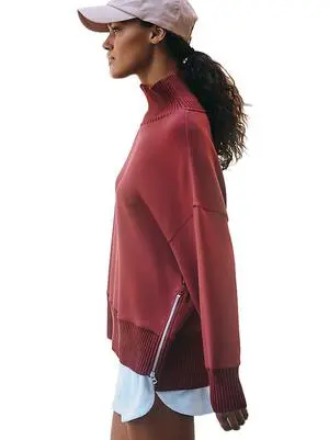 Varley Barker Turtleneck Sweater Wine