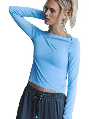 Free People Up Next Long Sleeve Light Blue