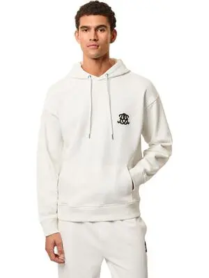 REISS Cotton Oversized Hoodie Off White