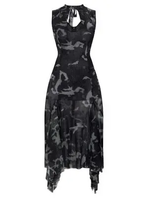 MISBHV Keyhole Neck Asymmetric Dress - Grey
