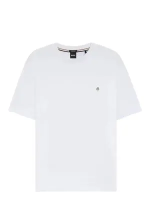 BOSS Logo-plaque Cotton T-shirt - White