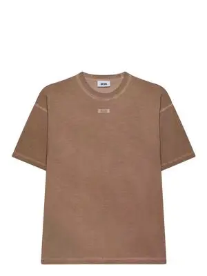 Gcds Logo-detail Cotton T-shirt - Brown