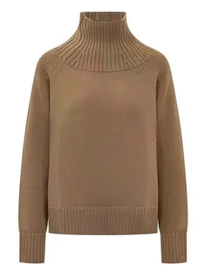 Michael Kors Ribbed Funnel-neck Sweater - Brown