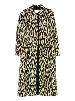 FORTE_FORTE Animal-print Button Coat - Black