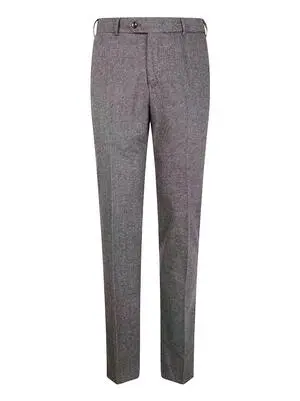 PT TORINO Herringbone-pattern Trousers - Brown
