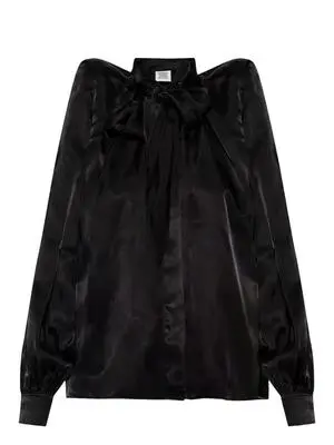 Vetements Shoulder-pads Bow Shirt - Black