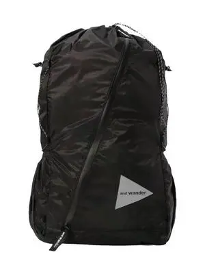 AND WANDER Drawstring Zip Backpack - Black