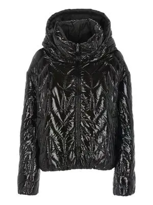 Patrizia Pepe Quilted Hooded Jacket - Black