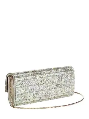 JIMMY CHOO Sweetie Glitter-effect Clutch - Silver