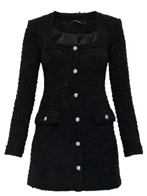 MISBHV Button-up Tweed Dress - Black