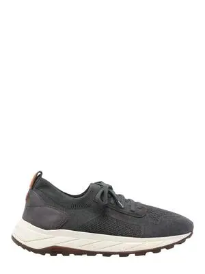 HENDERSON BARACCO Knitted Suede Sneakers - Grey