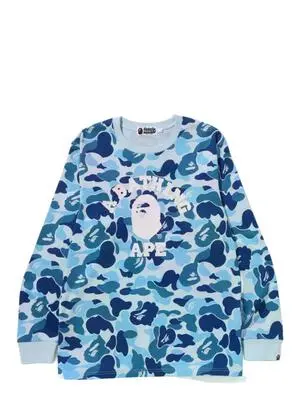 A BATHING APE Camouflage-print Long Sleeve T-shirt Blue