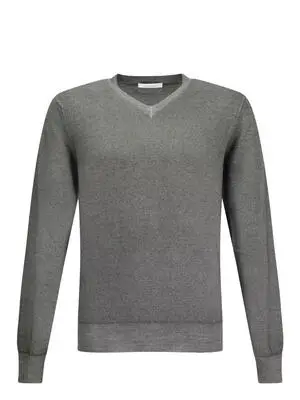 CRUCIANI V-neck Long-sleeve Sweater - Grey