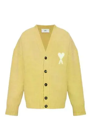 Ami De Coeur Logo Cardigan - Yellow