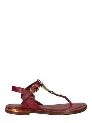A.S.98 Embellished T-strap Sandals - Red