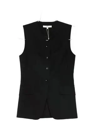 Tibi V-neck Waistcoat - Black