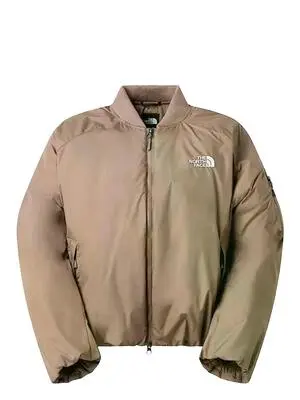 The North Face Logo-Print Bomber Jacket Brown