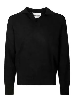 AMARANTO Polo-collar Sweater - Black