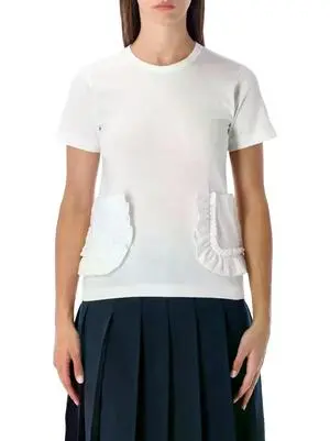 Comme Des Garçons Ruffled Pocket Top - White