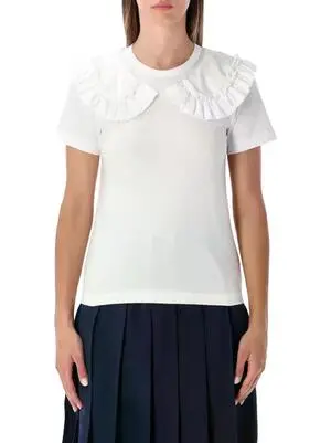 Comme Des Garçons Ruffled Collar Top - White