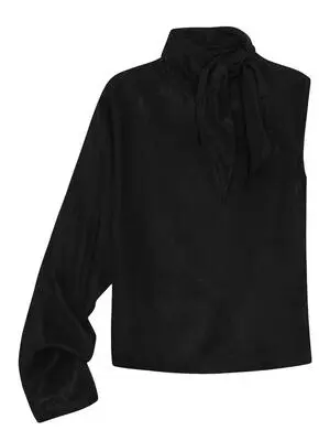 HERSKIND One-sleeve Asymmetric Blouse - Black