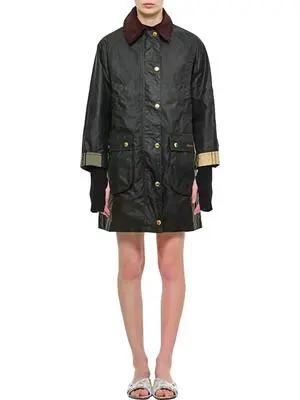 Barbour Buttoned Cotton Coat - Green